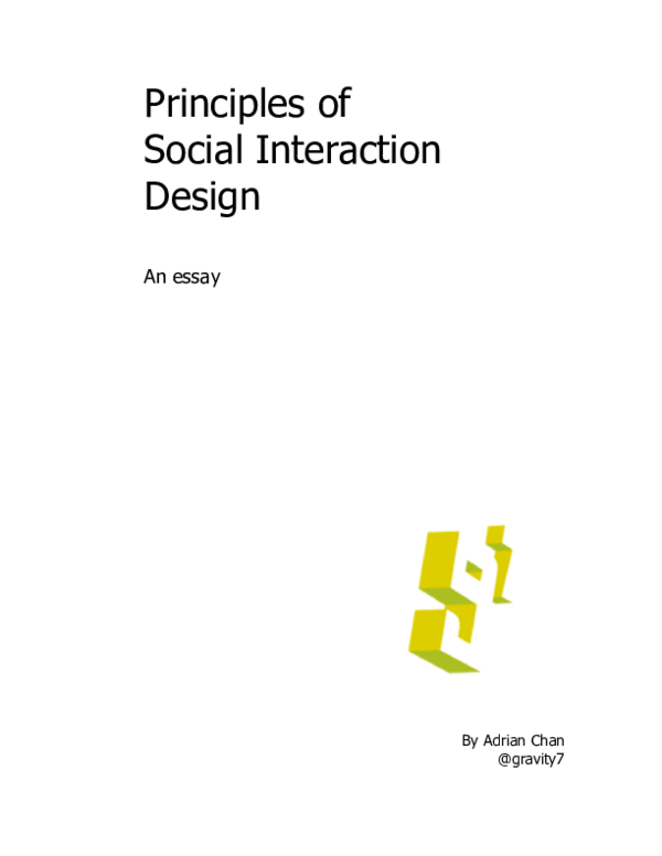 (PDF) Principles of Social Interaction Design