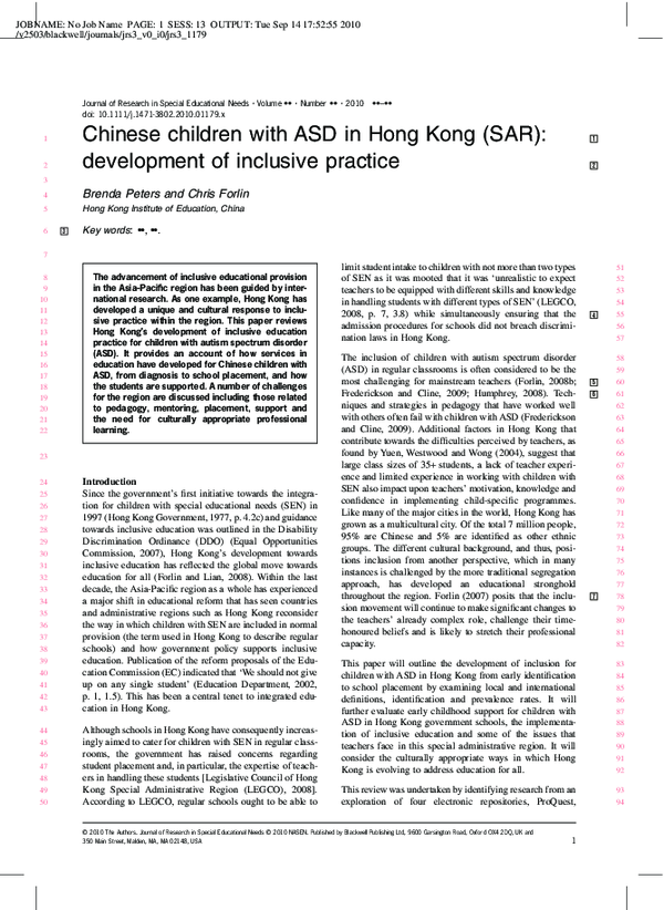 (PDF) Chinese children with ASD
