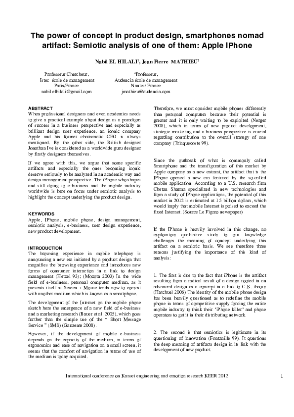 (PDF) The power of concept in product design smartphone artifact ...