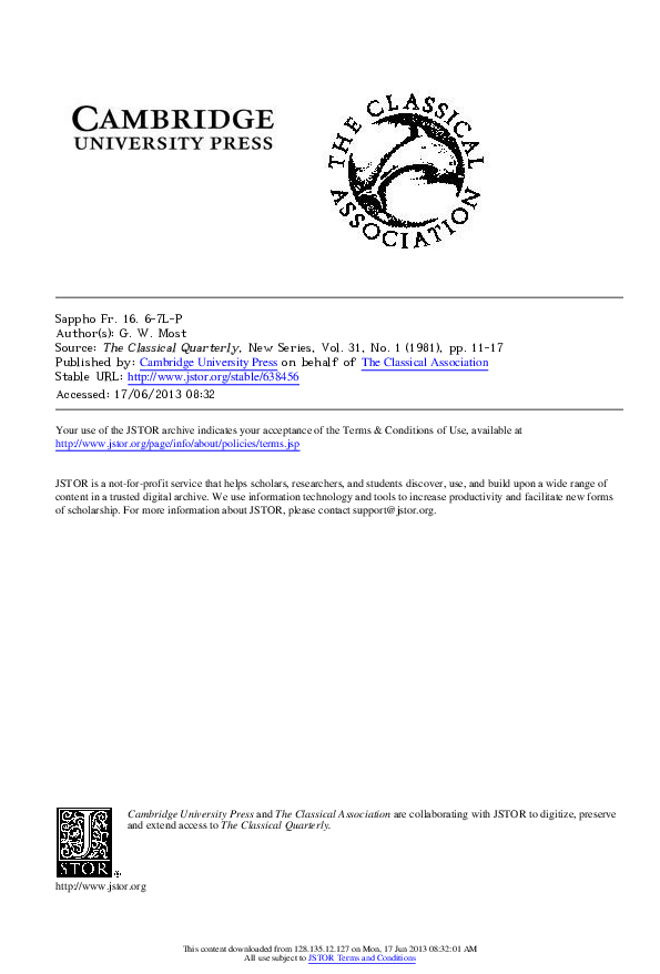 (PDF) Sappho Fr. 16. 6–7L–P