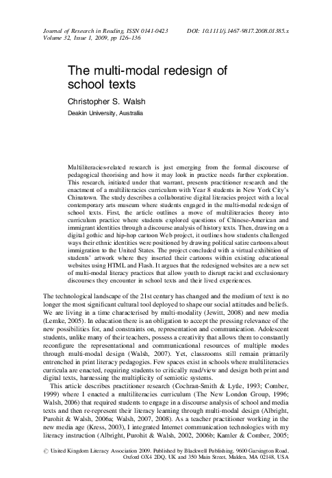 (PDF) The multi-modal redesign of school texts