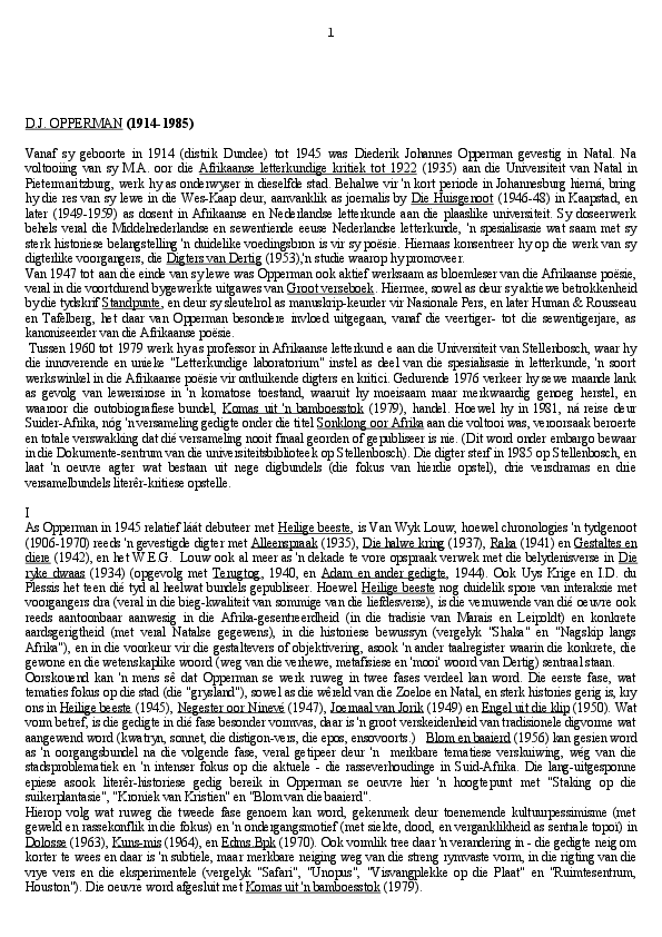 (DOC) D.J.Opperman (1914-1985)