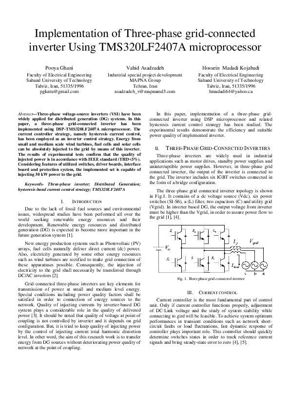 (PDF) 2011 - Implementation of Three-phase grid-connected