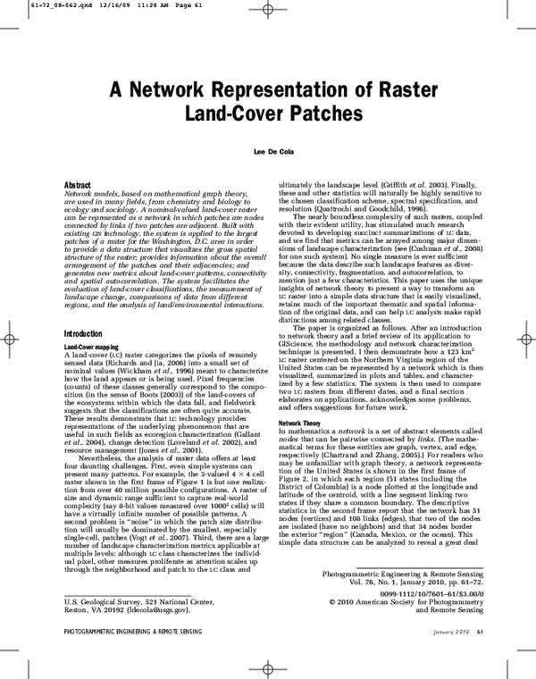 (PDF) A representation of raster land cover patches as a network of ...