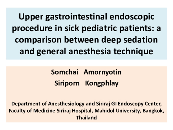 (PPT) Upper gastrointestinal endoscopic procedure in sick pediatric ...