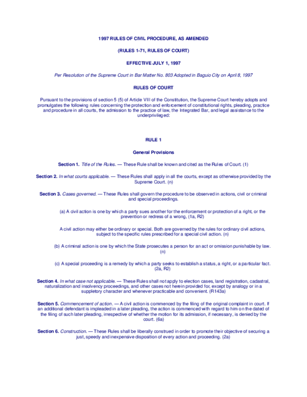 (DOC) Civil Actions Ordinary Civil Actions