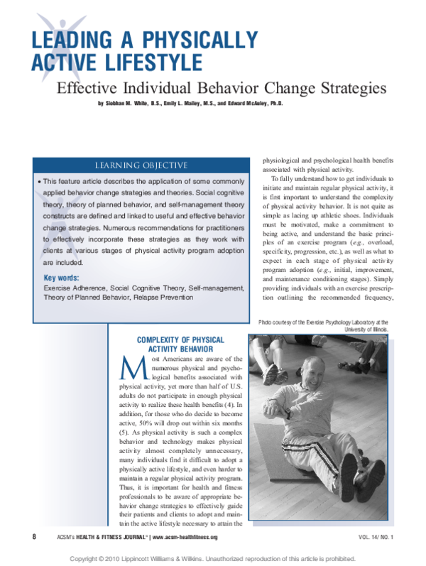 (PDF) Leading A Physically Active Lifestyle: Effective Individual ...