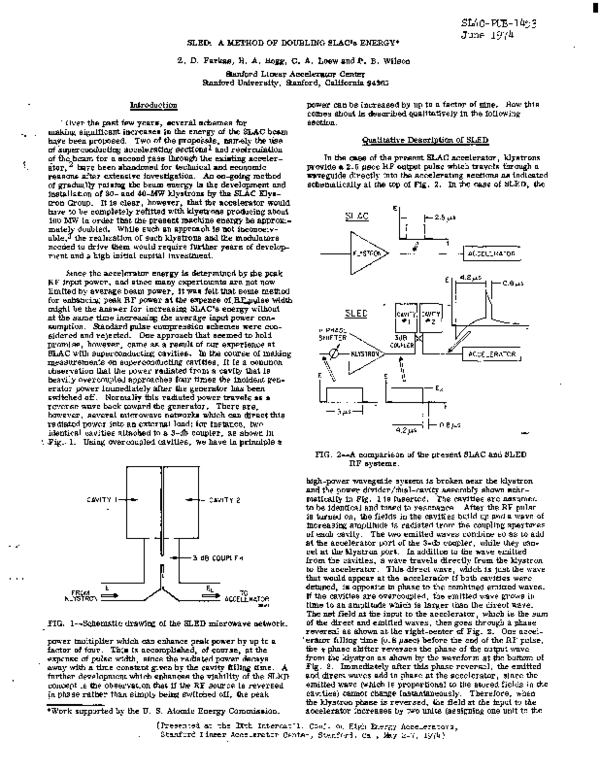 (PDF) SLED: a method of doubling SLAC's energy (PDF) SLED: a method of doubling SLAC's energy