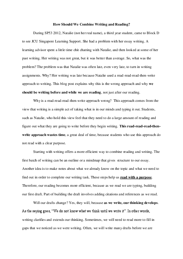 (DOC) How Should We Combine Writing and Reading? | George Jacobs ...