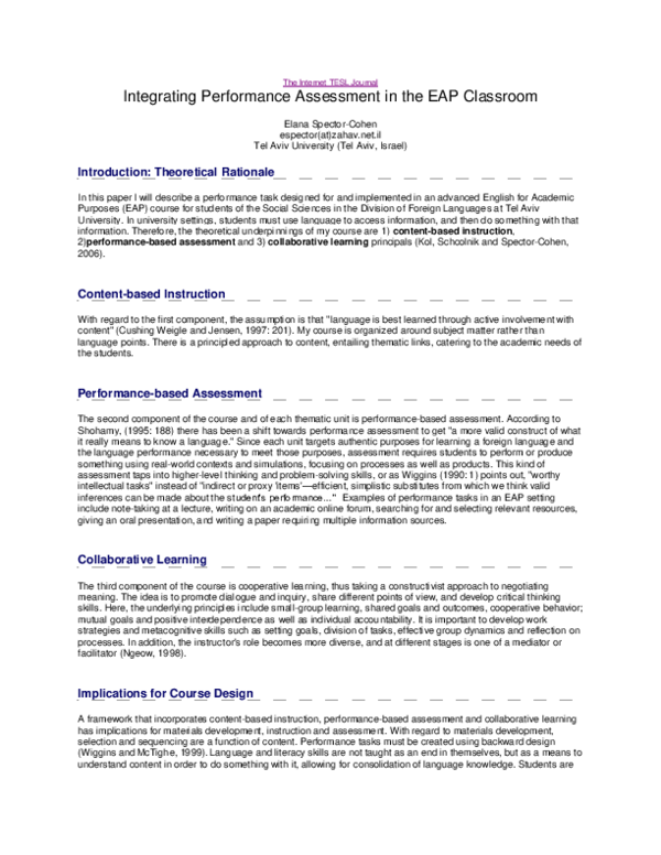 (PDF) Performance assessment: A collaborative process to facilitate ...