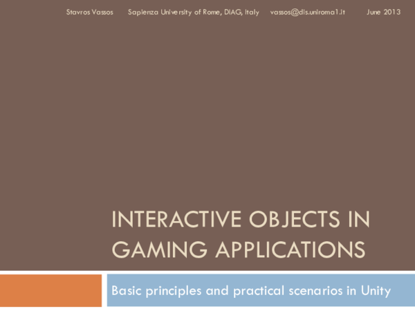 Pdf Interactive Objects In Games Pathfinding 