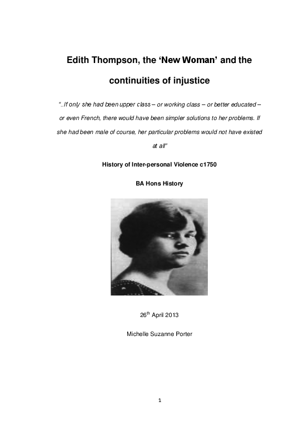 (DOC) Edith Thompson, the 'new woman' and the continuities of injustice