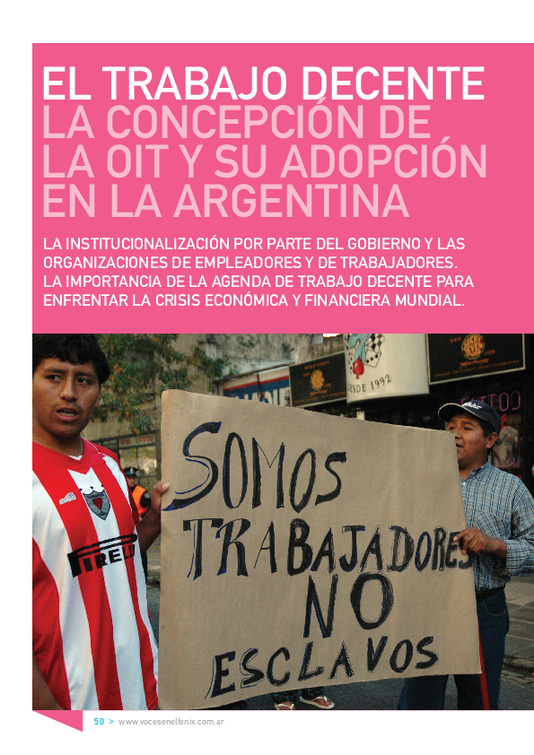 (PDF) El trabajo decente la concepción de la OIT y su adopción en la Argentina