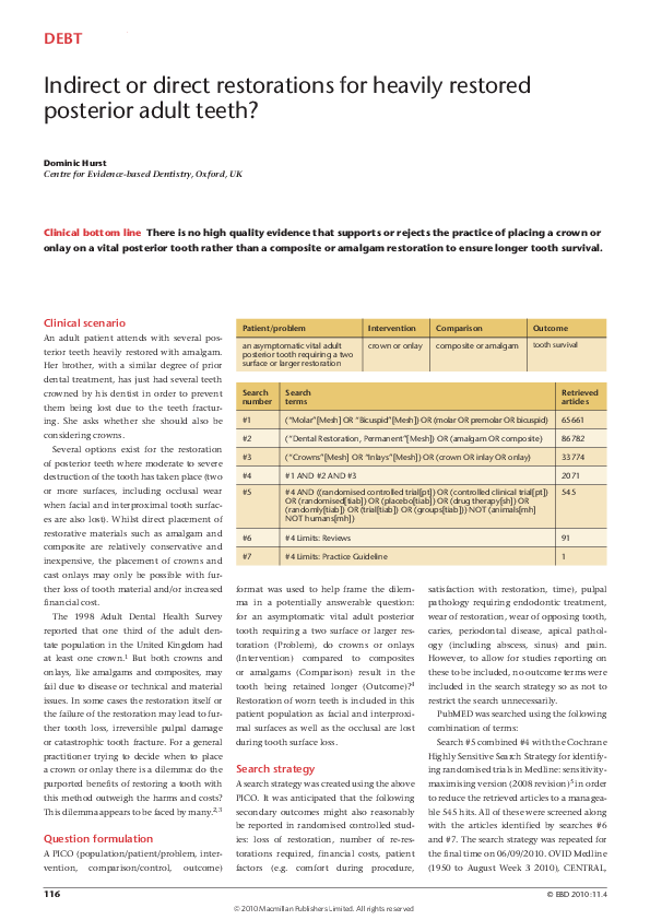 (PDF) Indirect or direct restorations for heavily restored posterior ...