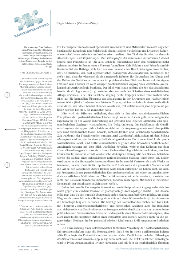 (PDF) Čale Feldman , Lada/Prica, Ines (Hg.): Devijacije i promašaji ...