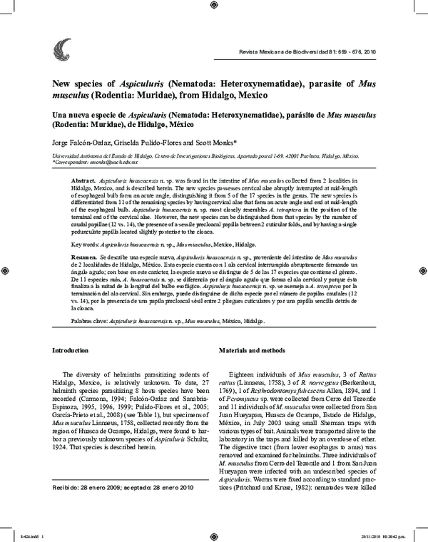 (PDF) New species of Aspiculuris (Nematoda: Heteroxynematidae ...