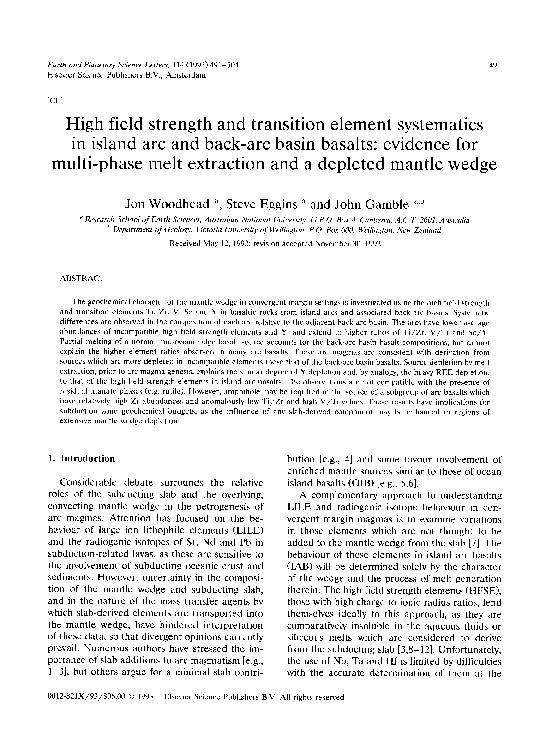(PDF) High field strength and transition element systematics in island ...