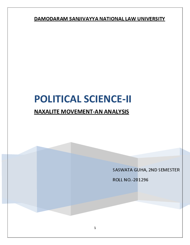 (DOC) NAXALITE MOVEMENT- AN ANALYSIS