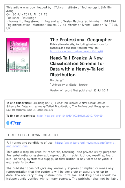 (PDF) Head/tail Breaks: A New Classification Scheme for Data with a ...