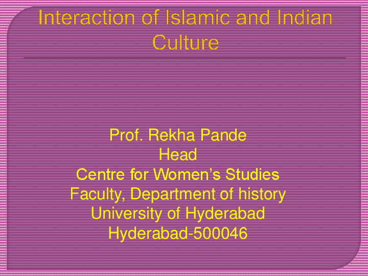 (PPT) Interaction of Islamic and Indian culture