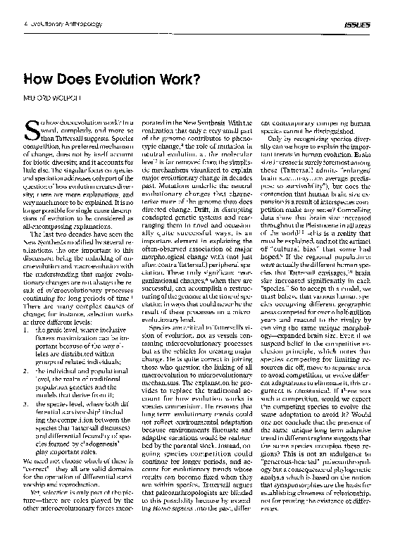(PDF) How does evolution work