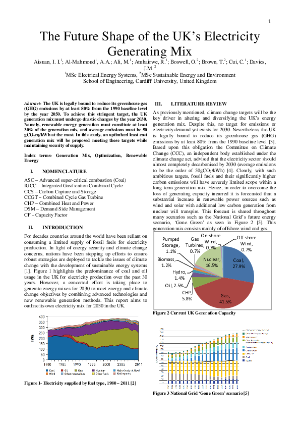 (PDF) Low-Carbon Optimized Generation Mix for 2030-UK
