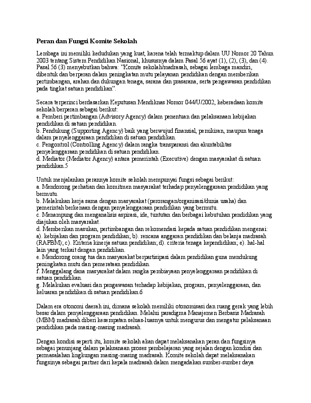 Doc Peran Komite Sekolah