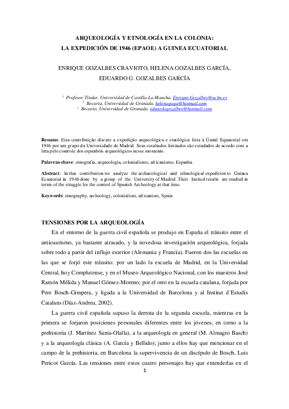(PDF) Arqueología y Etnología en la colonia: La expedición de 1946 ...