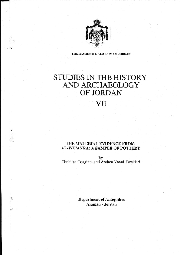 (PDF) The material evidence from al-Wu'ayra: a sample of pottery