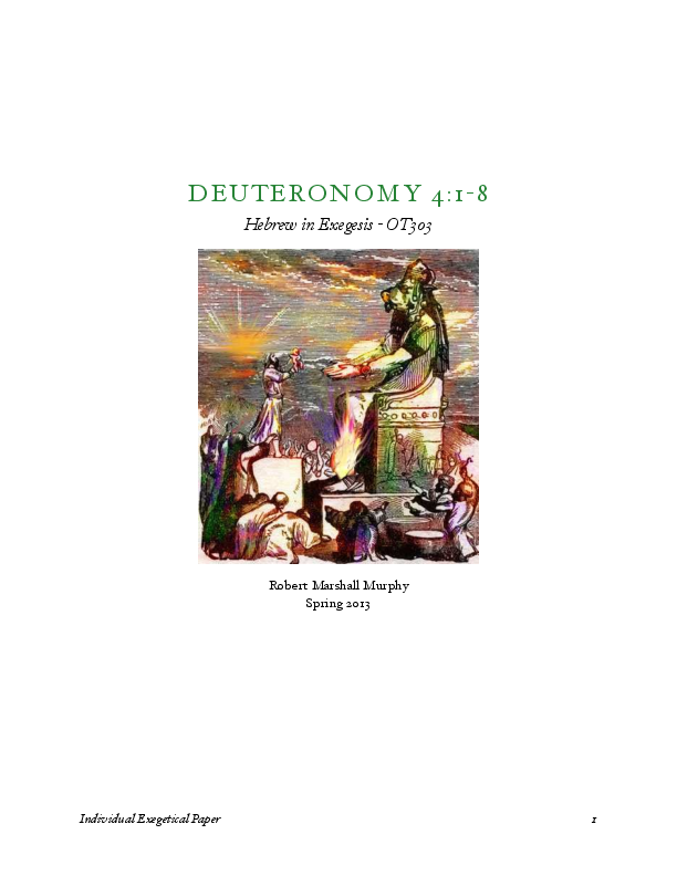 (PDF) Deuteronomy 4 Exegetical Paper