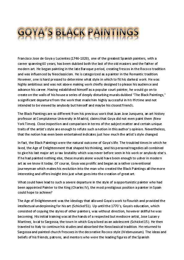 (PDF) Goya's Black Paintings