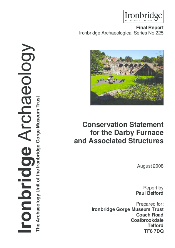 (PDF) Conservation Statement for the Darby Furnace and Associated ...
