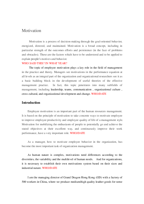 (DOC) Motivation Essay