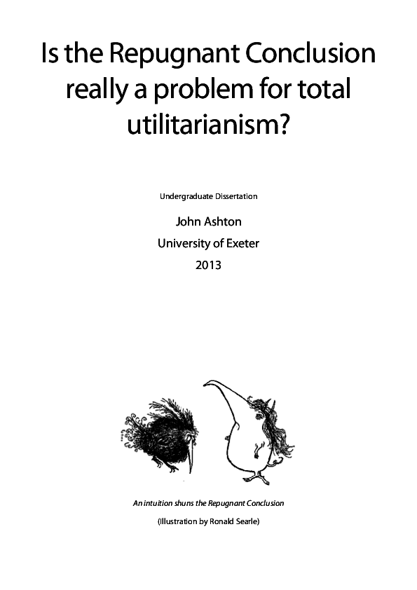 (PDF) Dissertation: Is the Repugnant Conclusion really a problem for ...