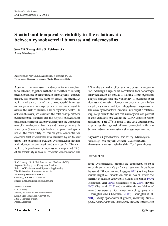 Pdf Spatial And Temporal Variability In The Relationship Between