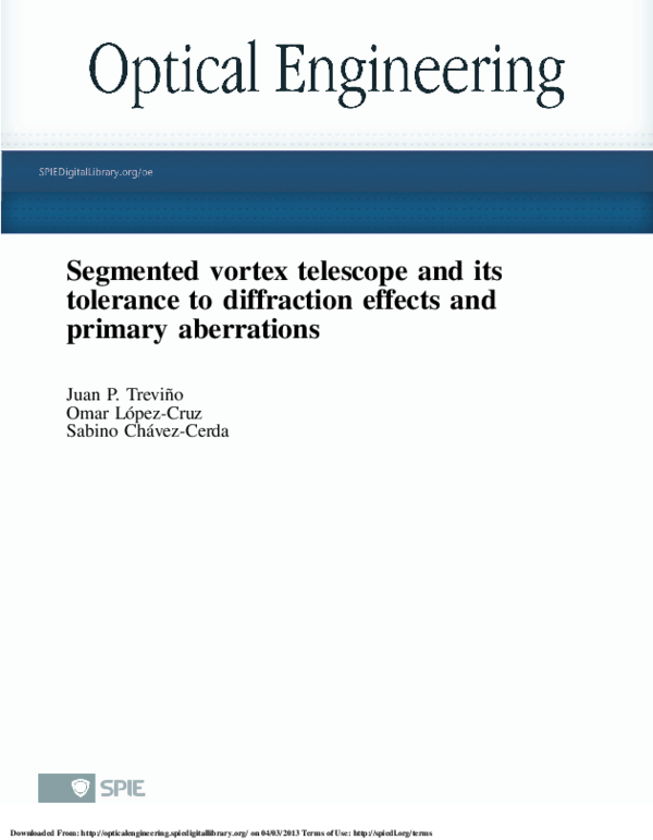 (PDF) Segmented vortex telescope and its tolerance to diffraction ...