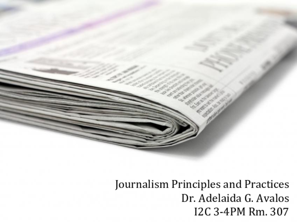 (PDF) Journalism Principles and Practices