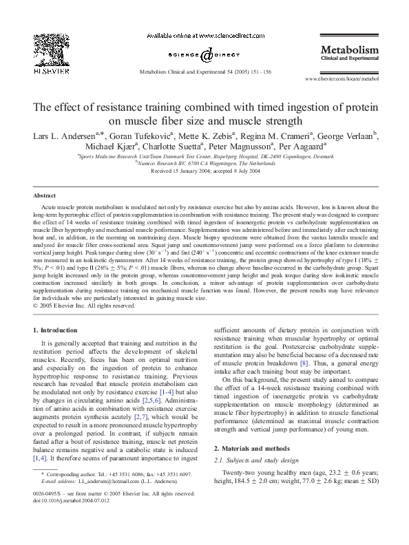 (PDF) The effect of resistance training combined with timed ingestion ...