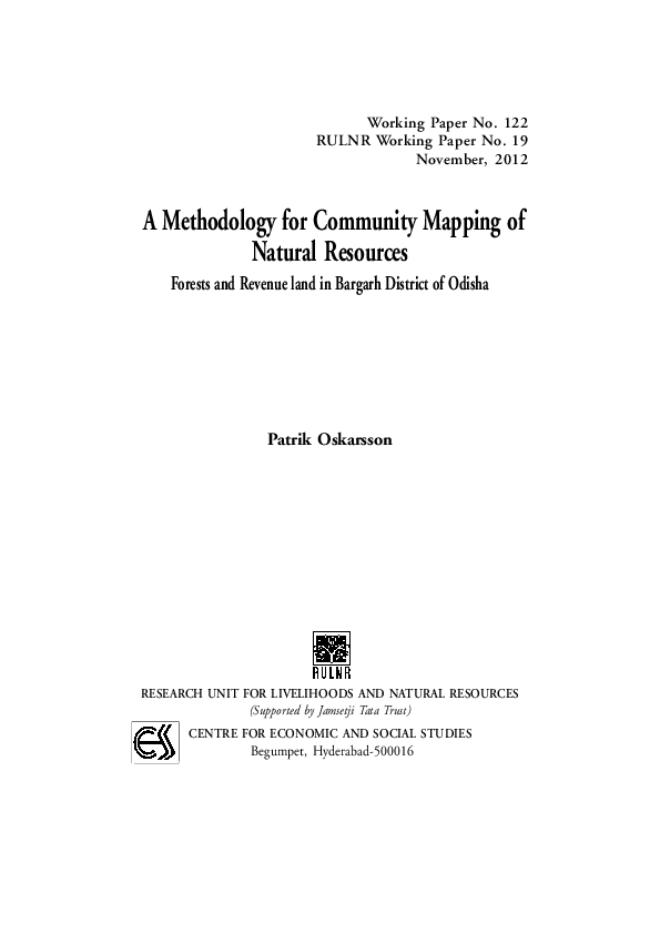 (PDF) A Methodology for Community Mapping of Natural Resources: Forests ...