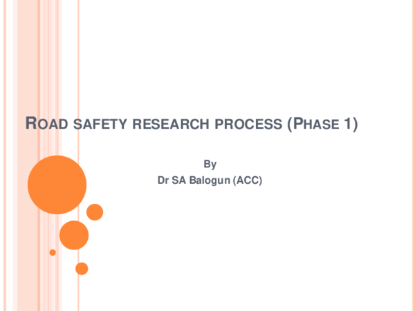 (PPT) Road safety research process (Phase 1)