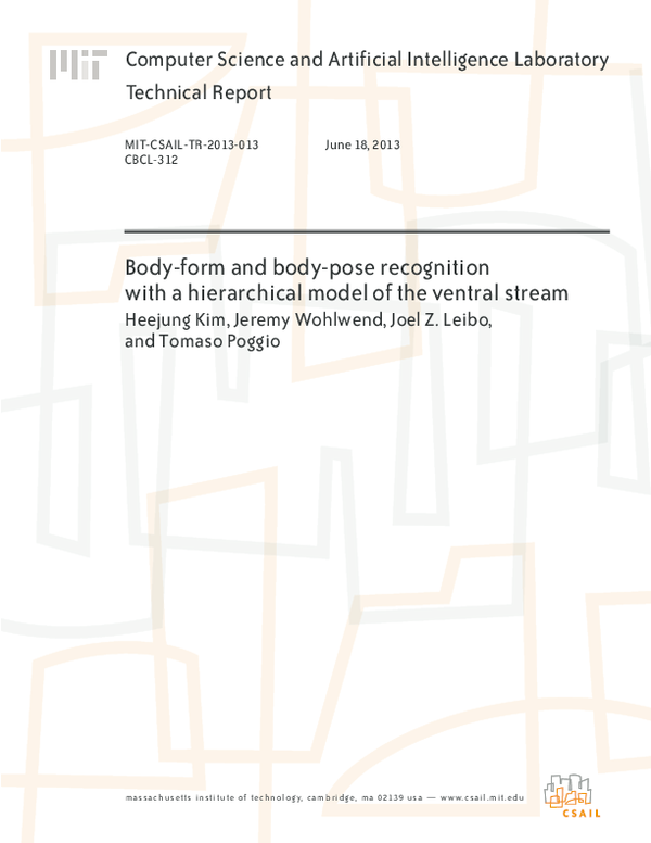 (PDF) Body-form and body-pose recognition with a hierarchical model of the ventral stream