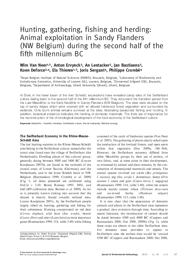 (PDF) Hunting, gathering, fishing and herding: Animal exploitation in ...