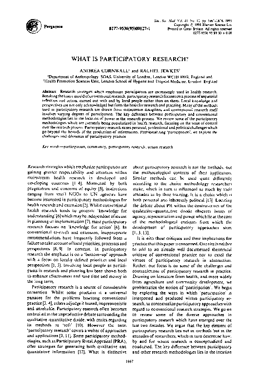 (PDF) What is participatory research?