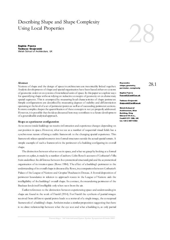 (PDF) Describing shape and shape complexity using local properties