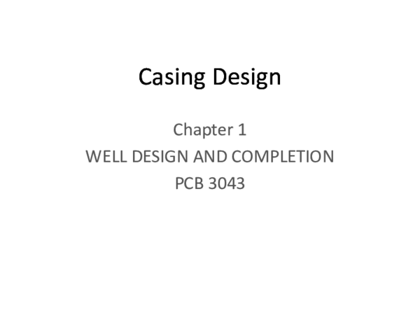 (PDF) Casing Design