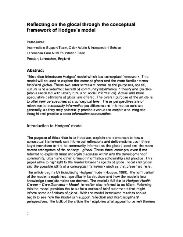 (DOC) Reflecting on the glocal through the conceptual framework of ...