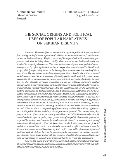 (PDF) Naumovic The Social Origins and Political Uses of Popular ...