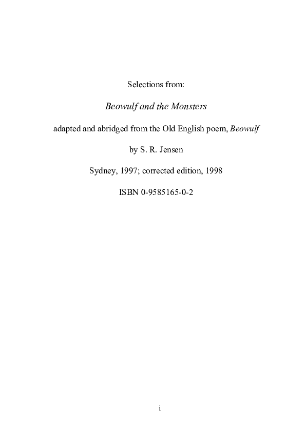 (PDF) Selections from Beowulf and the Monsters