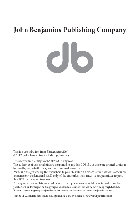 The Principle of Morphosyntactic Subsystem Integrity in language ...