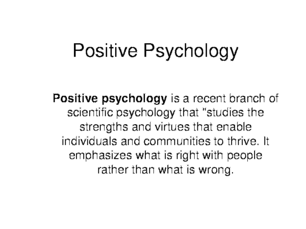 (PPT) Positive Psychology